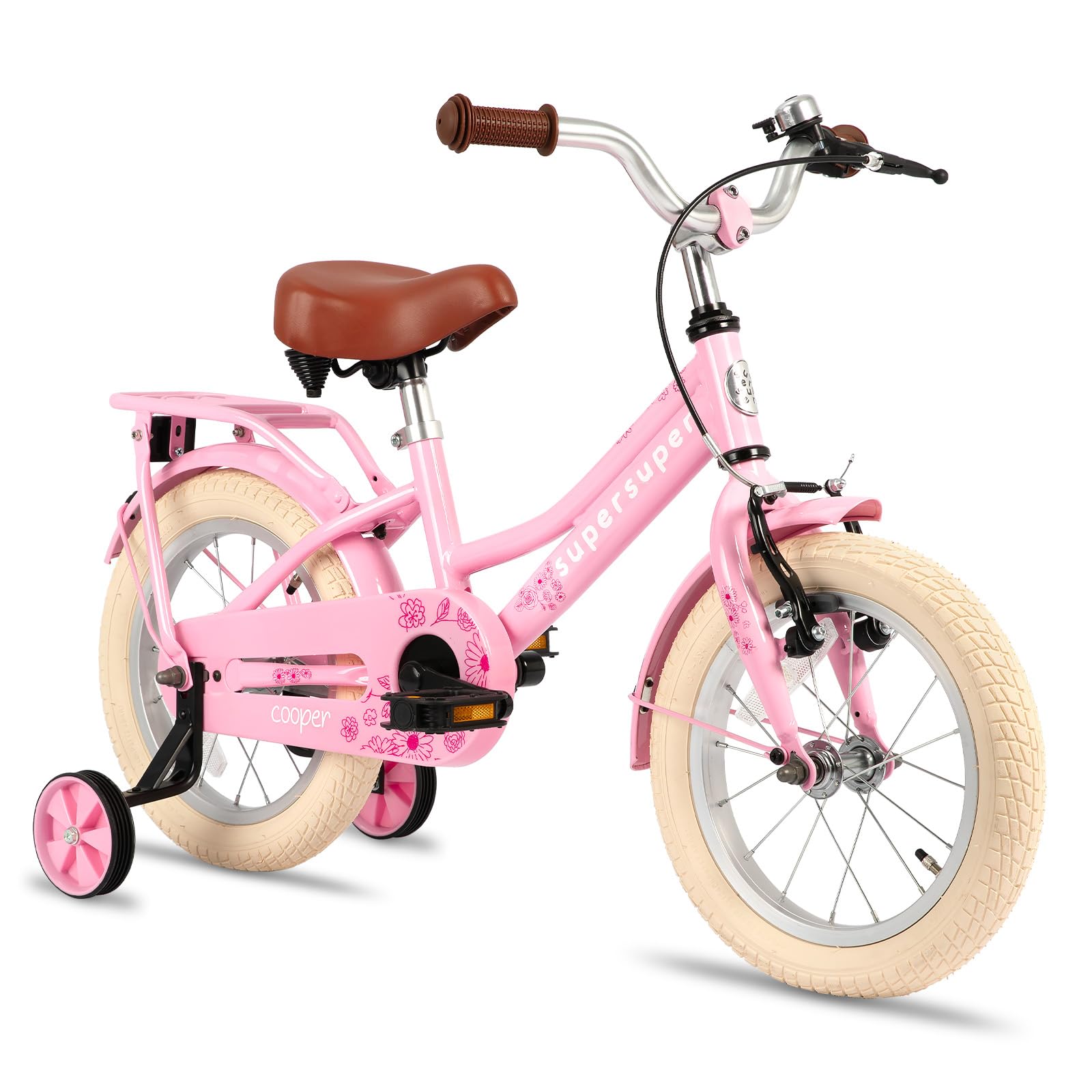 JOYSTAR Kids Bike 16 Inch Girls Bike with Training Wheels Princess Kids ...