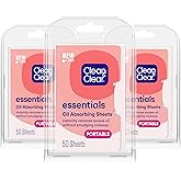 Amazon.com : Clean & Clear Oil Absorbing Facial Sheets, Portable ...