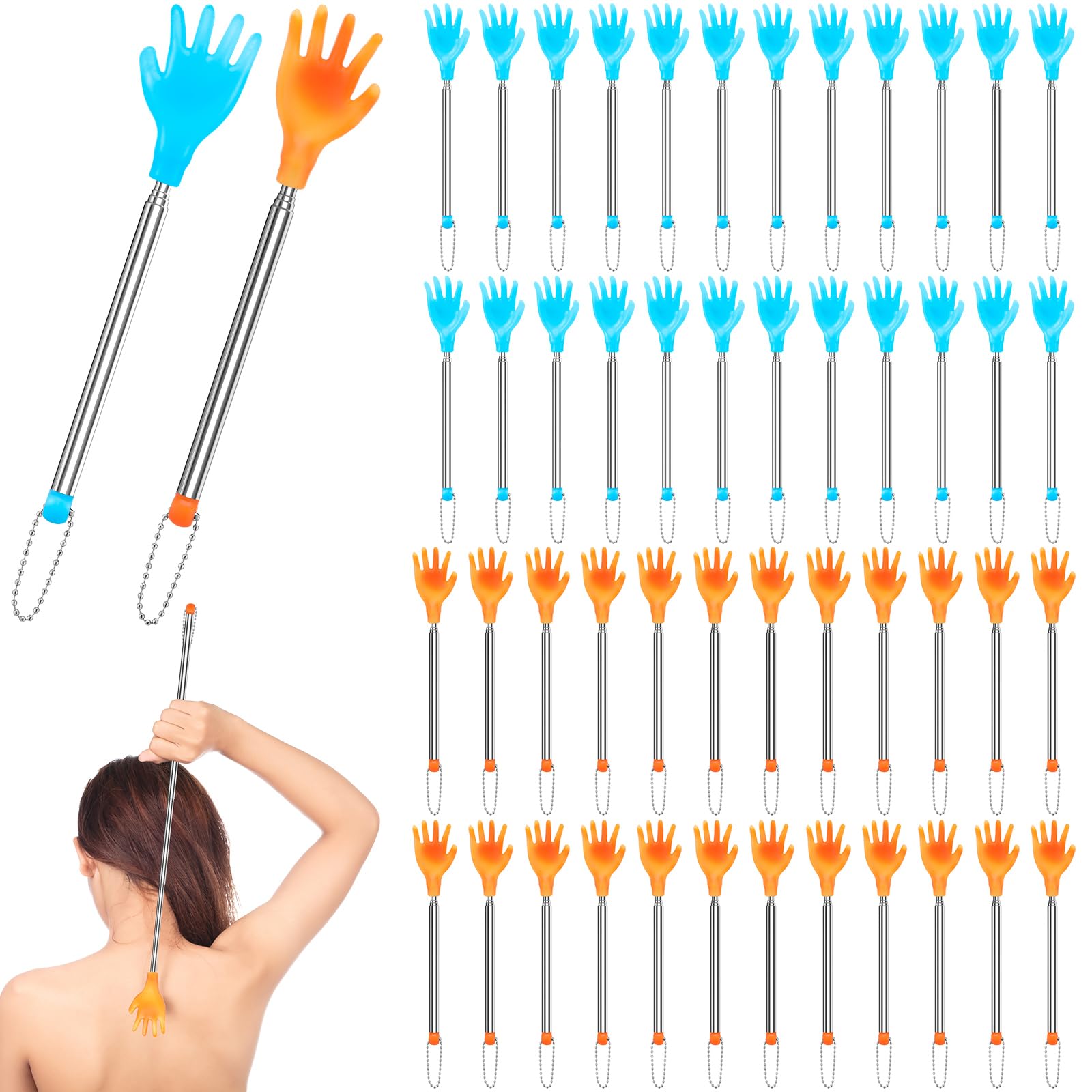 Tioncy 50 Pcs Extendable Back Scratcher Bulk Hand Shaped Retractable ...