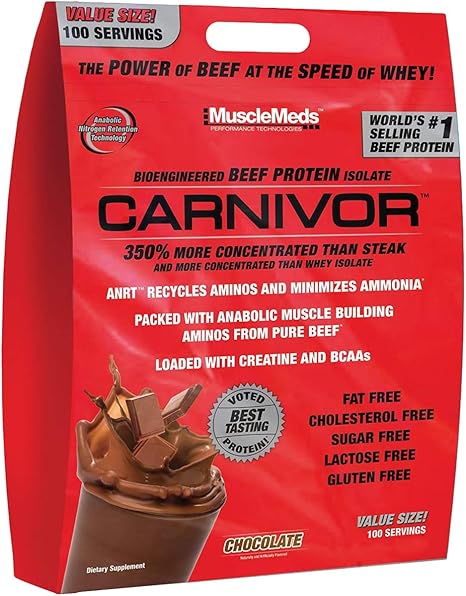 Musclemeds Carnivor Beef Protein Isolate Powder Chocolate, 8 Lbs.: Buy ...