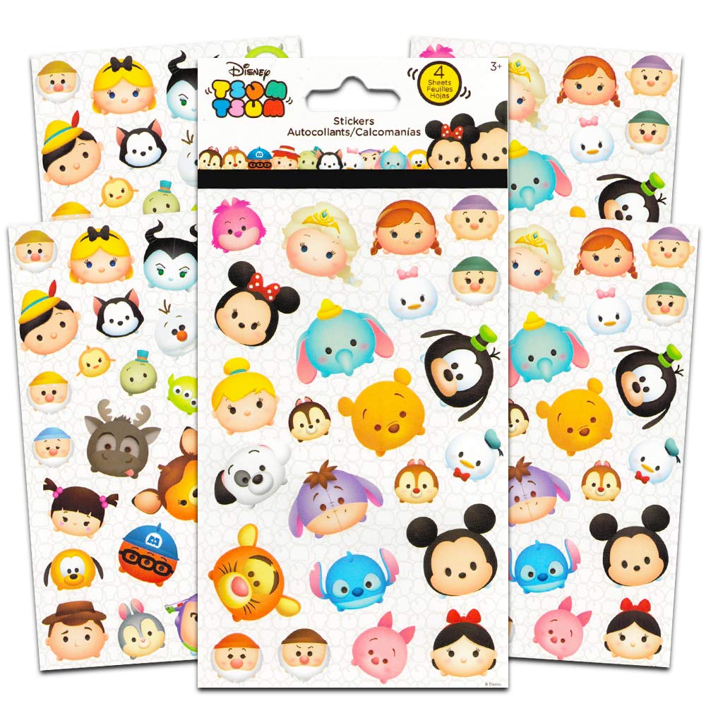 Buy Disney Tsum Tsum Stickers - 4 Sheets of Stickers Featuring Mickey ...