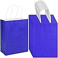 Amazon.com: 100 Pack 5.9x3.15x8.26 inch Small White Gift Bags, Kraft ...