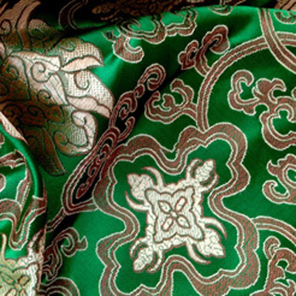 Brokatstoff mit Chinesischer Blumen-Stickerei, Seidiger Satin-Stoff ...