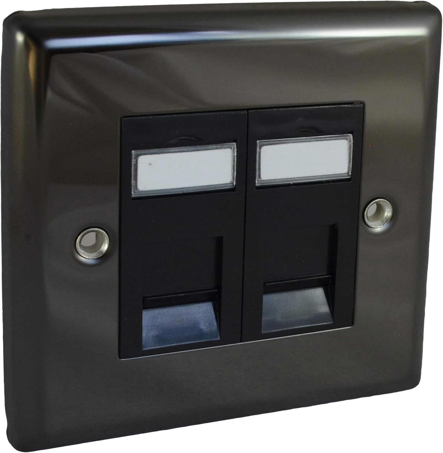 Twin RJ45 Network Ethernet Sockets in Varilight XIG2 Iridium Black ...