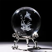 Amazon.com: HDCRYSTALGIFTS Engraved Crystal Ball with Stand 60mm 3D ...