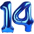 Amazon.com: Navy Blue Number 14 Balloon 40 inch, 14 Number Balloons ...