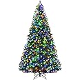 Amazon.com: Goplus 9FT Pre-Lit Artificial Christmas Tree Auto-Spread/Close up Branches 11 Flash ...