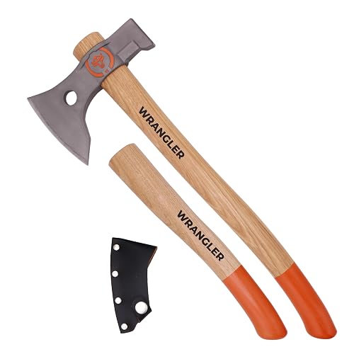 Wrangler Tools Titanium Camping Axe - 18" Wood Handle with Hammer End ...