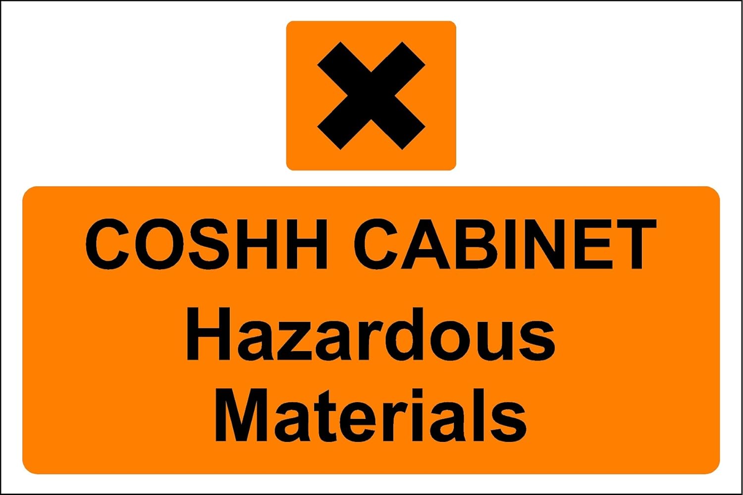 Coshh cabinet Self Adhesive Warning Sign - 300mm x 200mm Self adhesive ...
