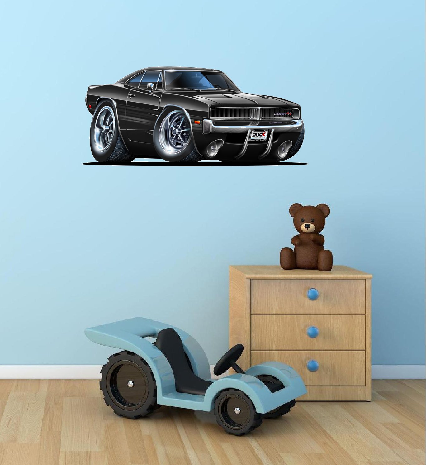 Buy 24" 1969-1970 Dodge Charger R/T hemi Black Classic car Cartoon Wall ...