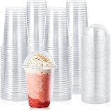 Amazon.com: Lilymicky [90 Sets] 20oz Clear Plastic Cups with Dome Lids ...