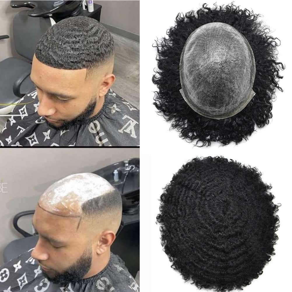 Mua Afro Toupee For Black Men Full Poly Skin PU Injection Man Weave ...
