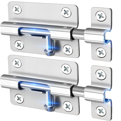 Door Security Slide Latch Lock, Keyless Entry Door Lock, Thickened Heavy Duty Steel Sliding Door ...