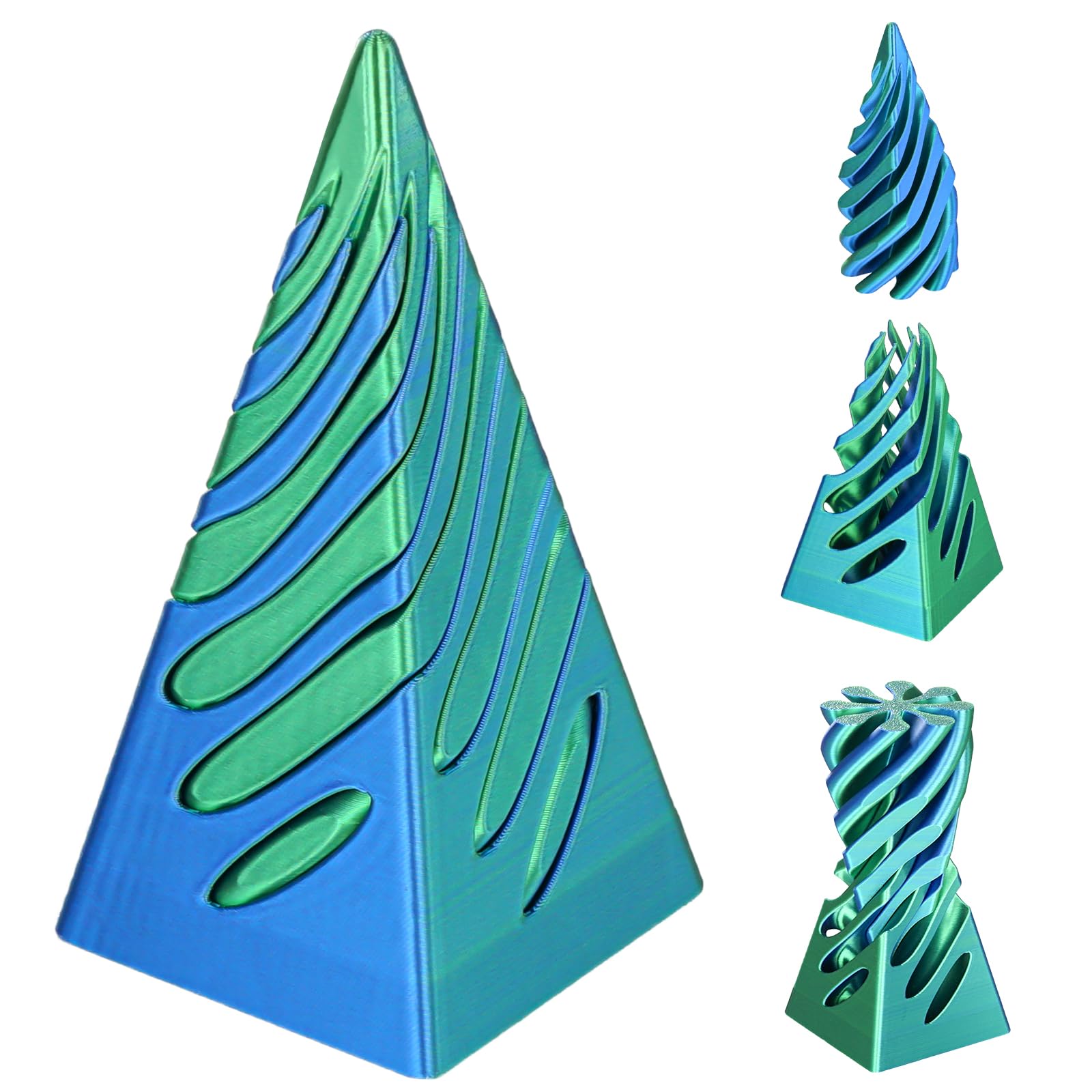 Impossible Pyramid Passthrough Sculpture, 3D Printed Spiral Cone Fidget ...