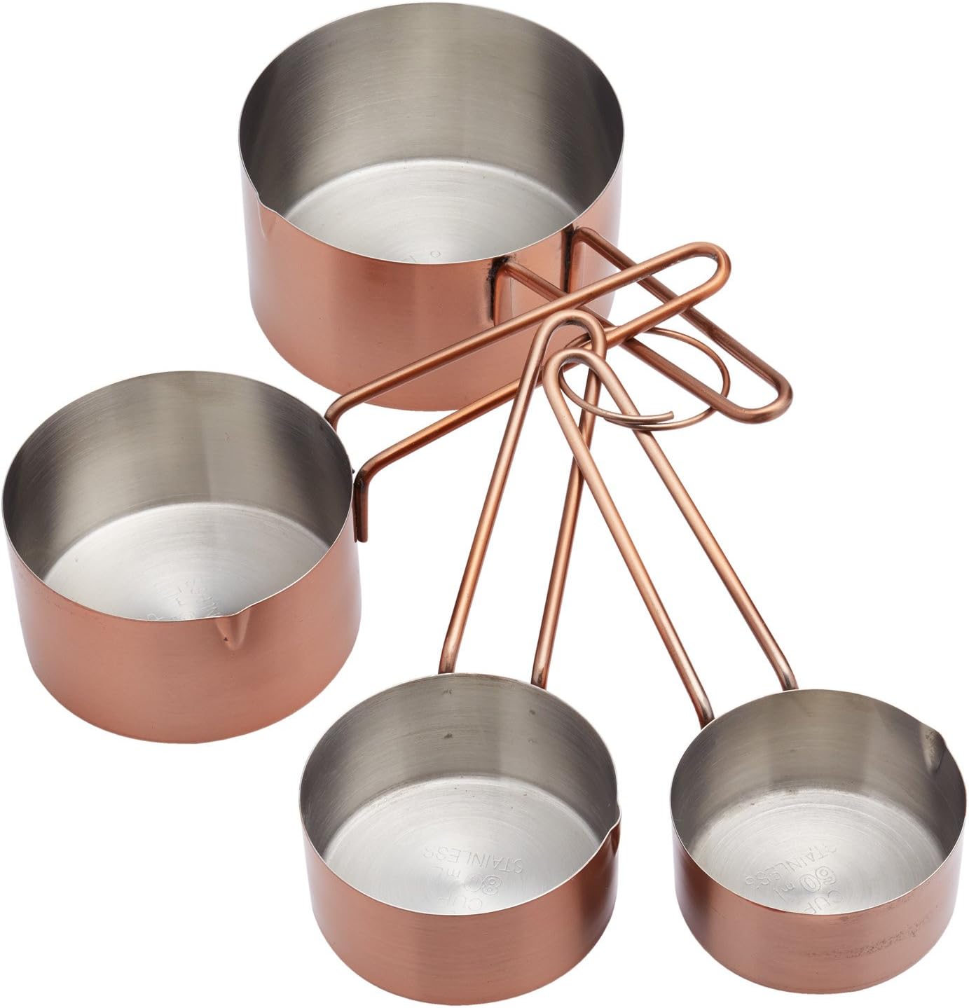 MasterClass Stainless Steel Measuring Cups Set Of 4 Copper Finish 