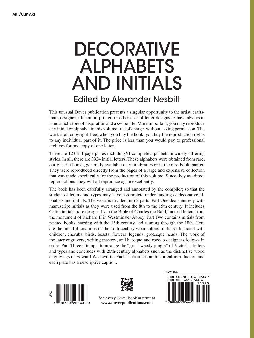 Decorative Alphabets and Initials (Lettering, Calligraphy, Typography)