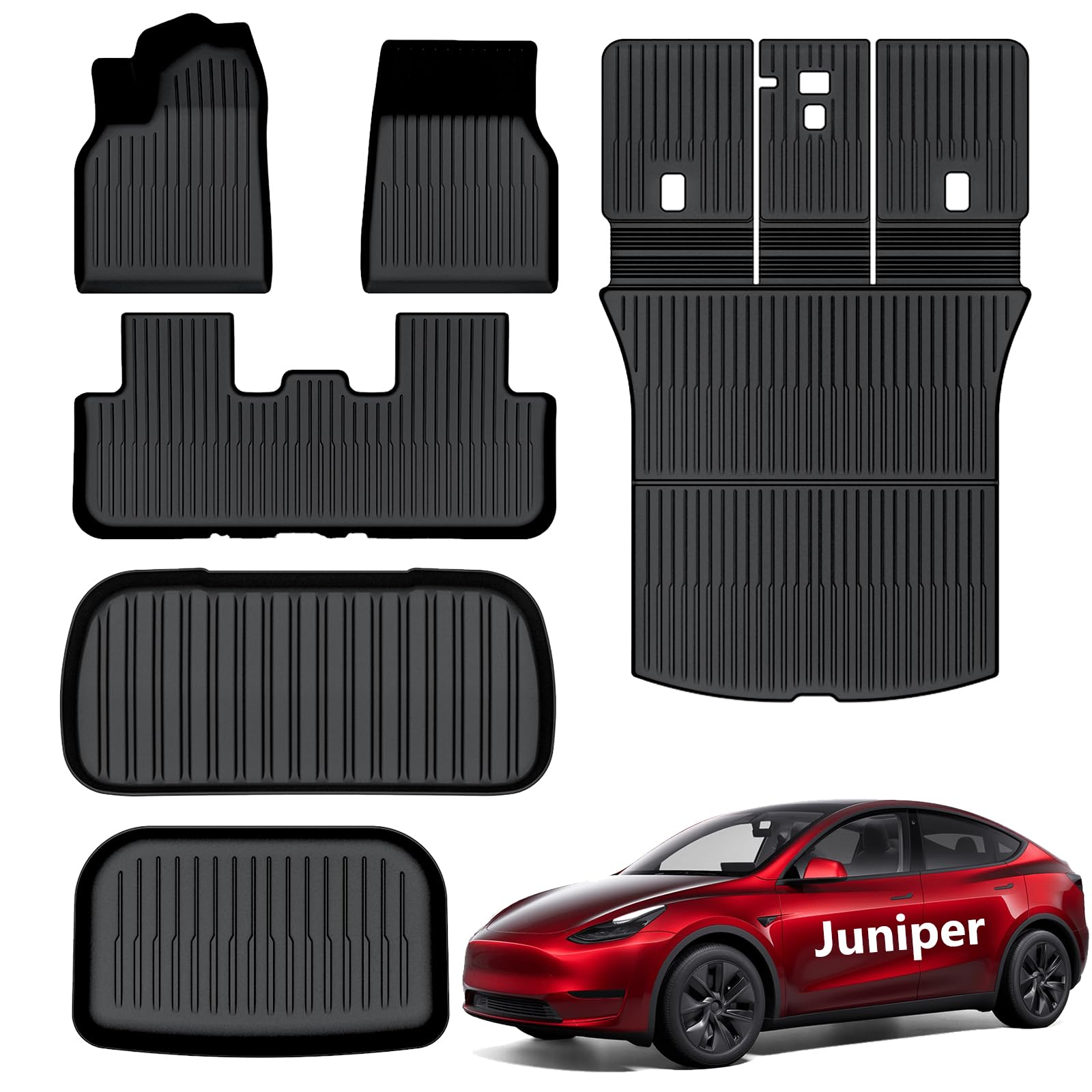 AUXKO All Weather Floor Mats for 2025 2026 New Tesla Model Y Juniper ...