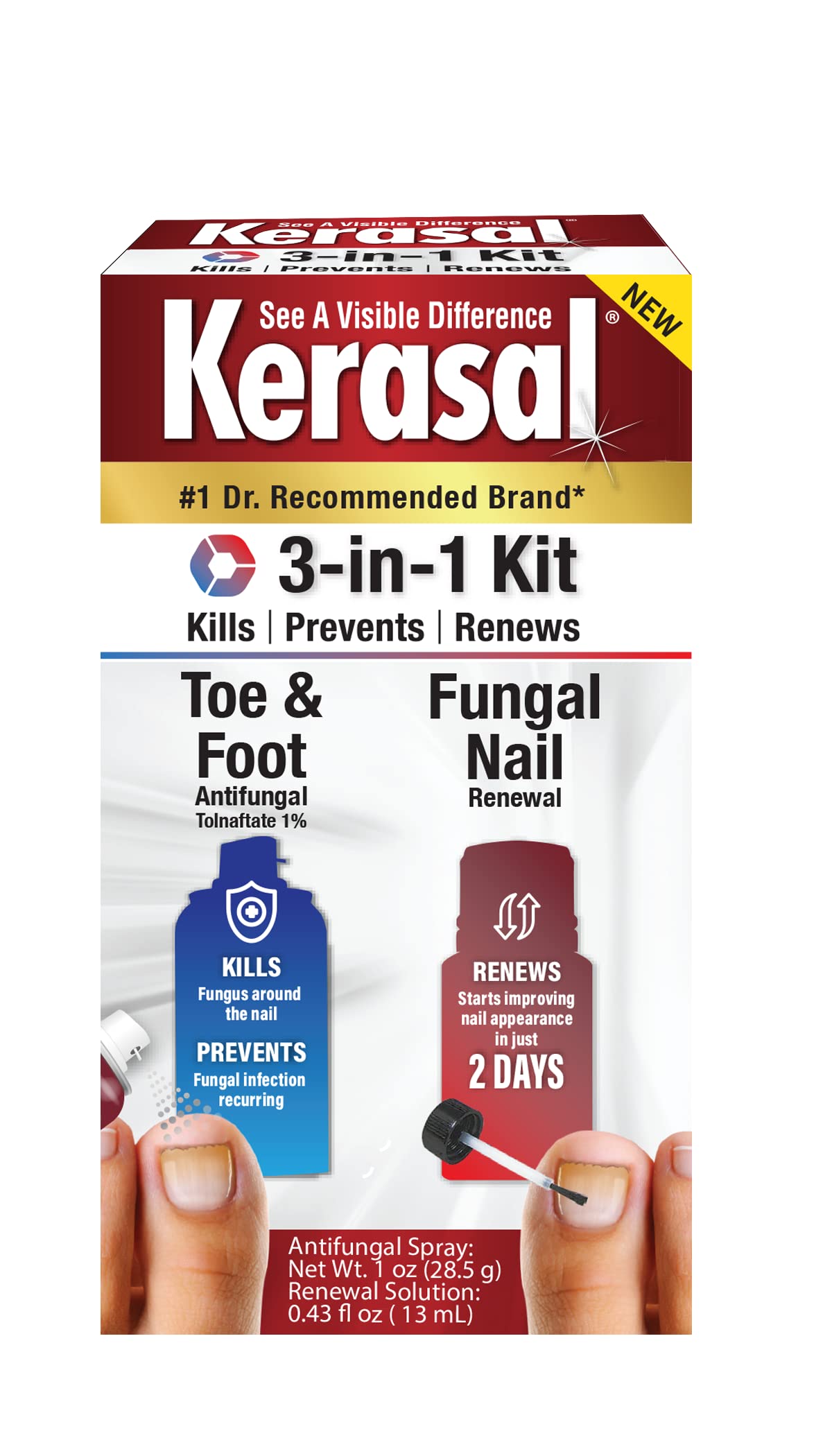 Mua Kerasal 3-in-1 Nail Care Kit 1 oz Antifungal Spray and 0.43 oz Nail ...