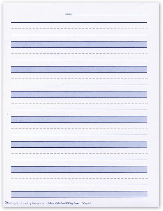 Amazon.com: Raised Lines Paper - Widelines Writing Paper: Health ...