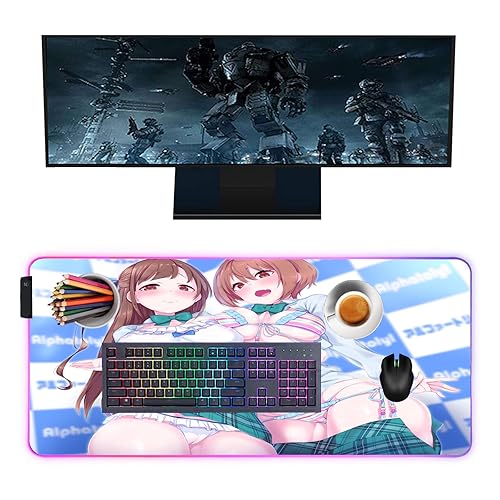 Mouse Pads Sexy Anime Girl Butt Gaming Mouse Pad Large RGB Gamer LED ...