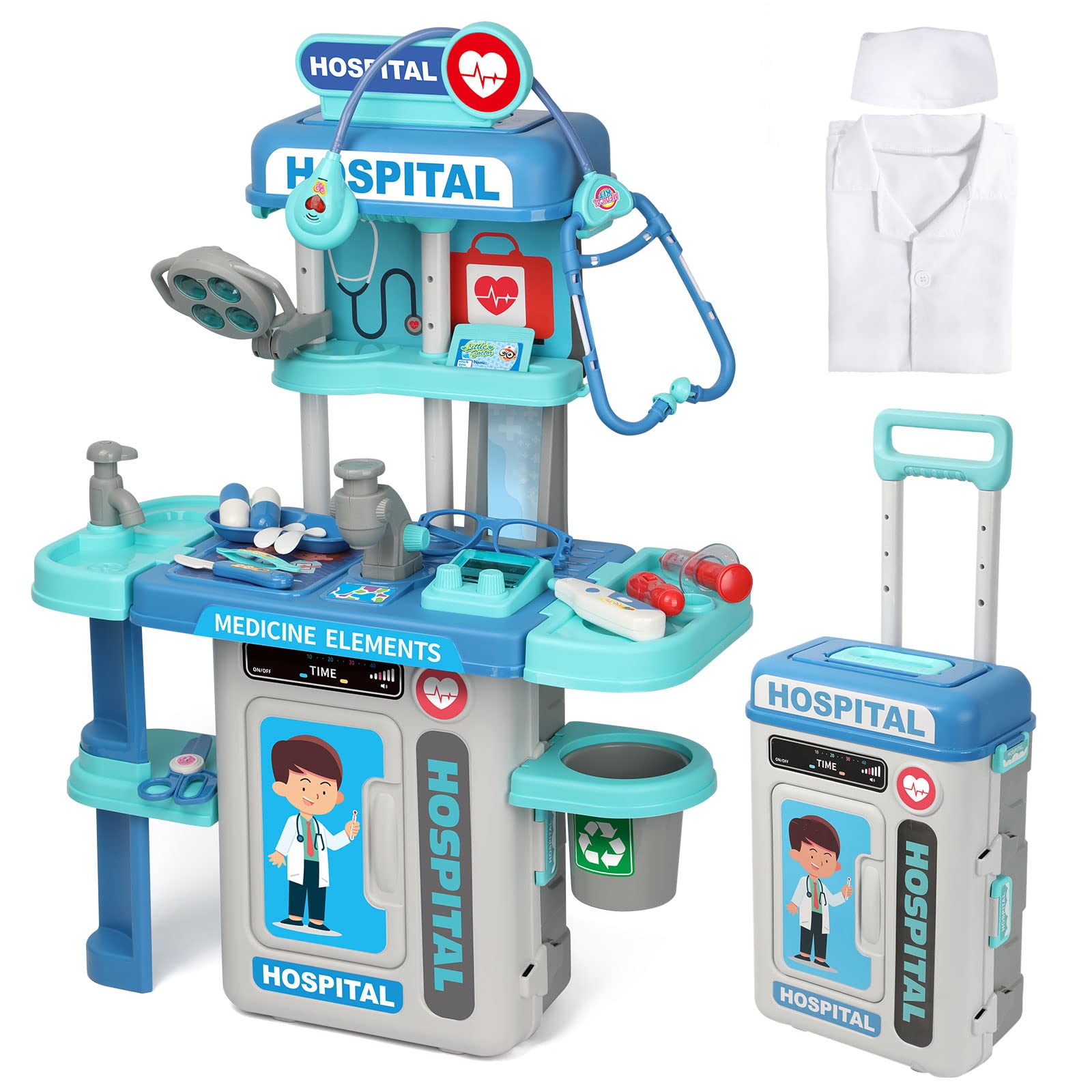 Mua Doctor Kit for Toddlers Aged 3 4 5, 2 in 1 Kids Doctor Playset with ...