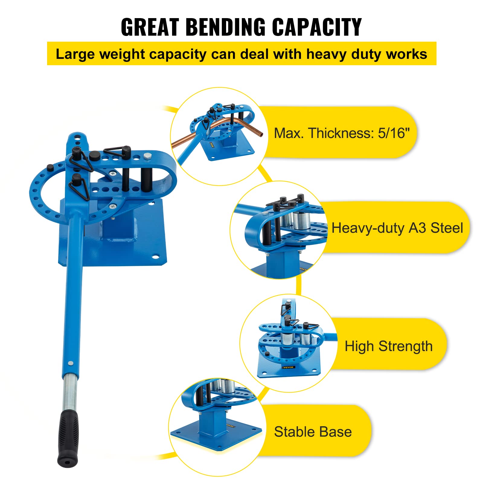 Mua VEVOR YP-9 Manual Bender, 1” - 2“ High Capacity Round Square Bar ...