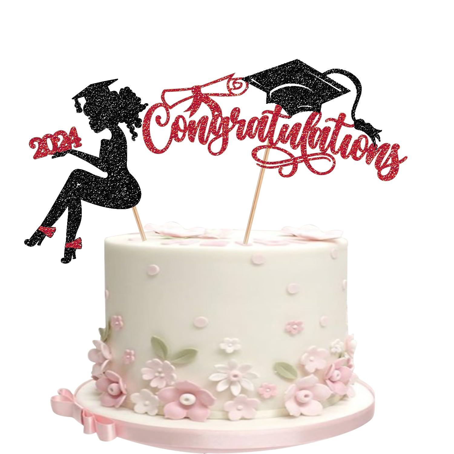 Glitter Congratulations 2024 Graduation Cake Topper Class of 2024 Cake ...