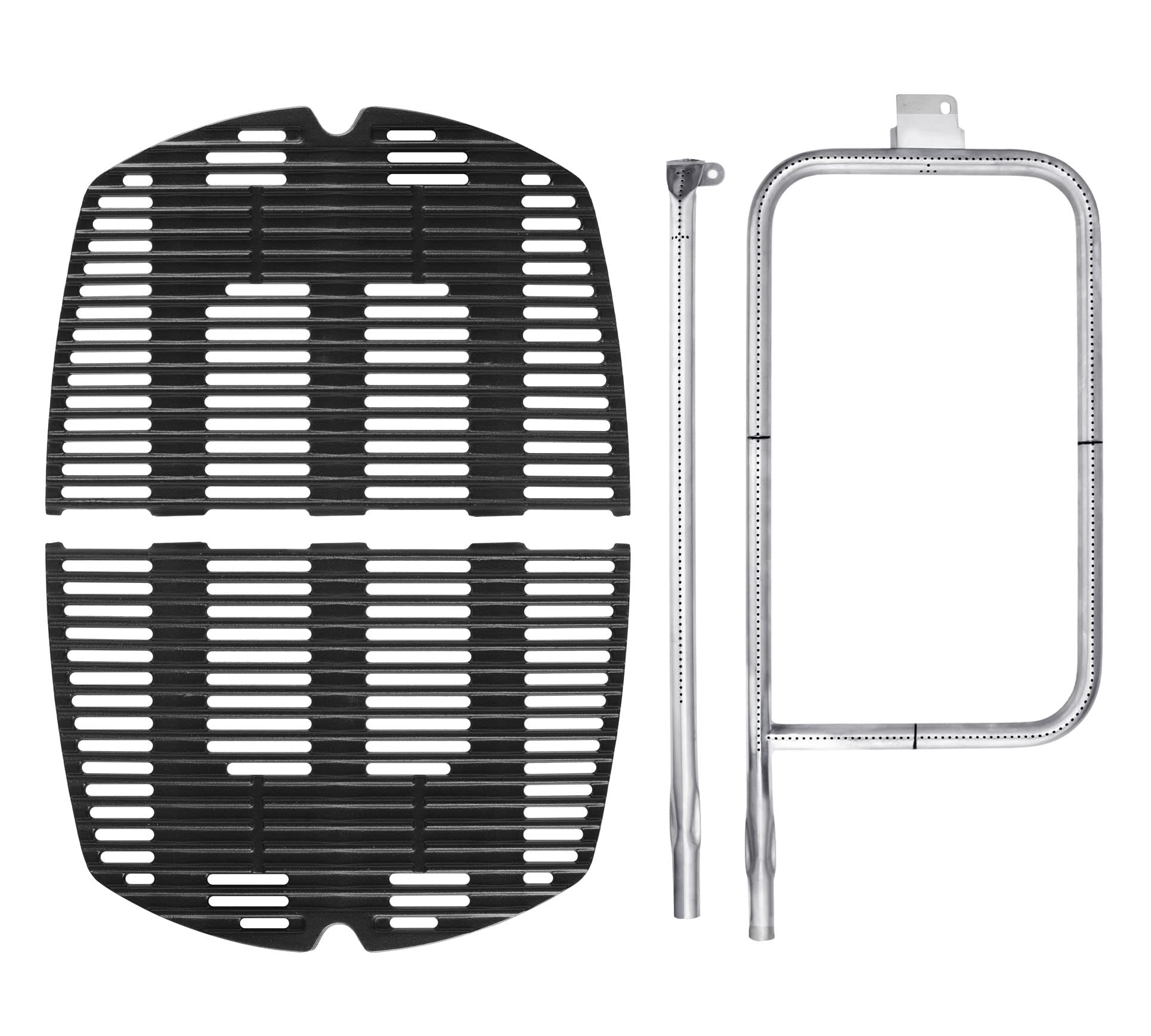 DELSbbq 7646 Cast Iron Grates and 65032 Grill Burner for Weber Q300 ...