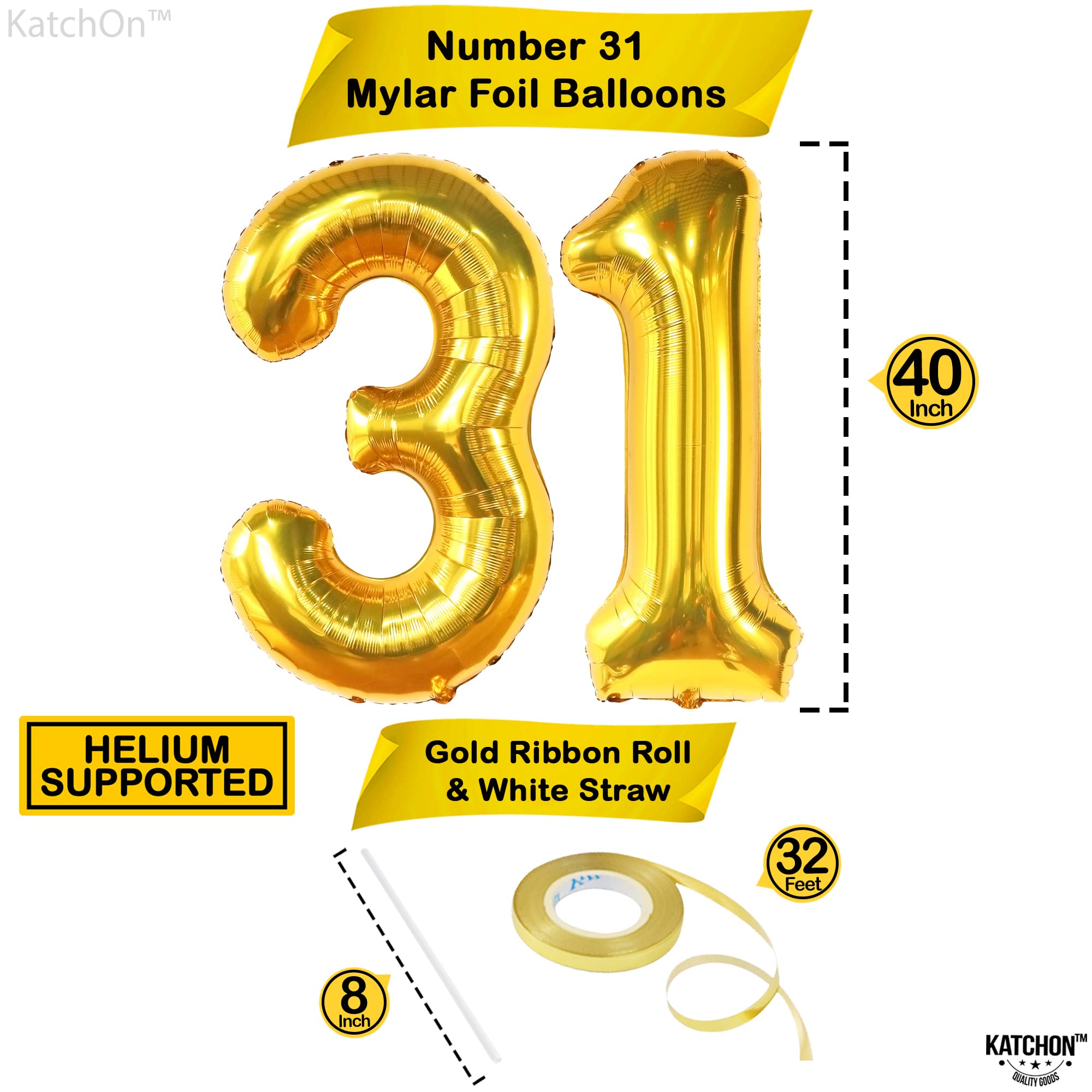 Mua Katchon Giant Gold 31 or 13 Balloons Numbers - Large 40 Inch ...