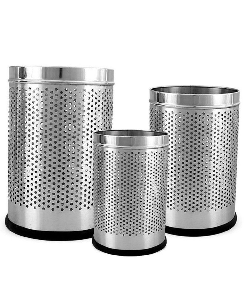 KC Steel Dustbin Round Perforated Set Of 3: Amazon.in: Home & Kitchen