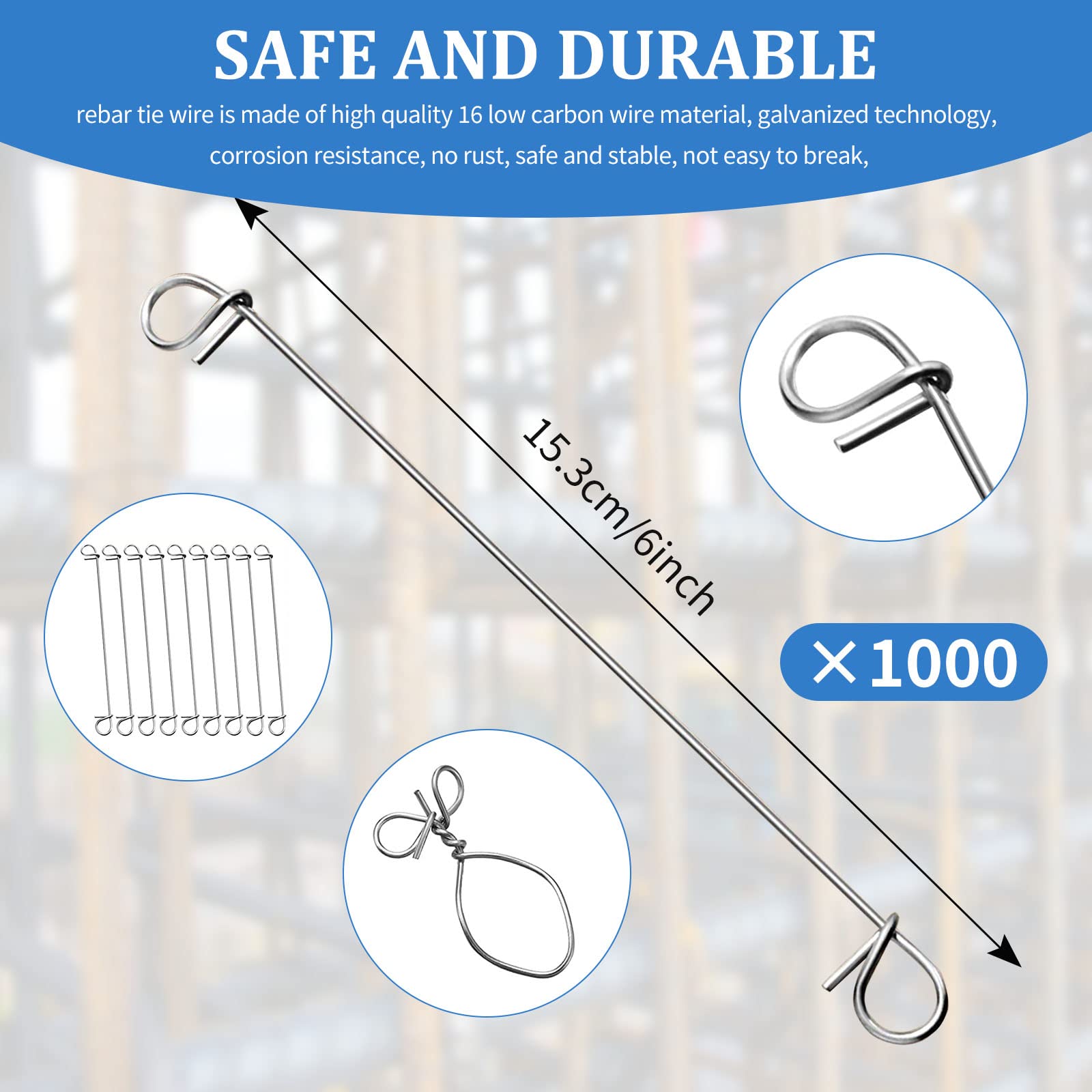 Mua Double Loop Rebar Wire Bar Ties 16 Gauge Rebar Tie Wire with 6 Inch ...