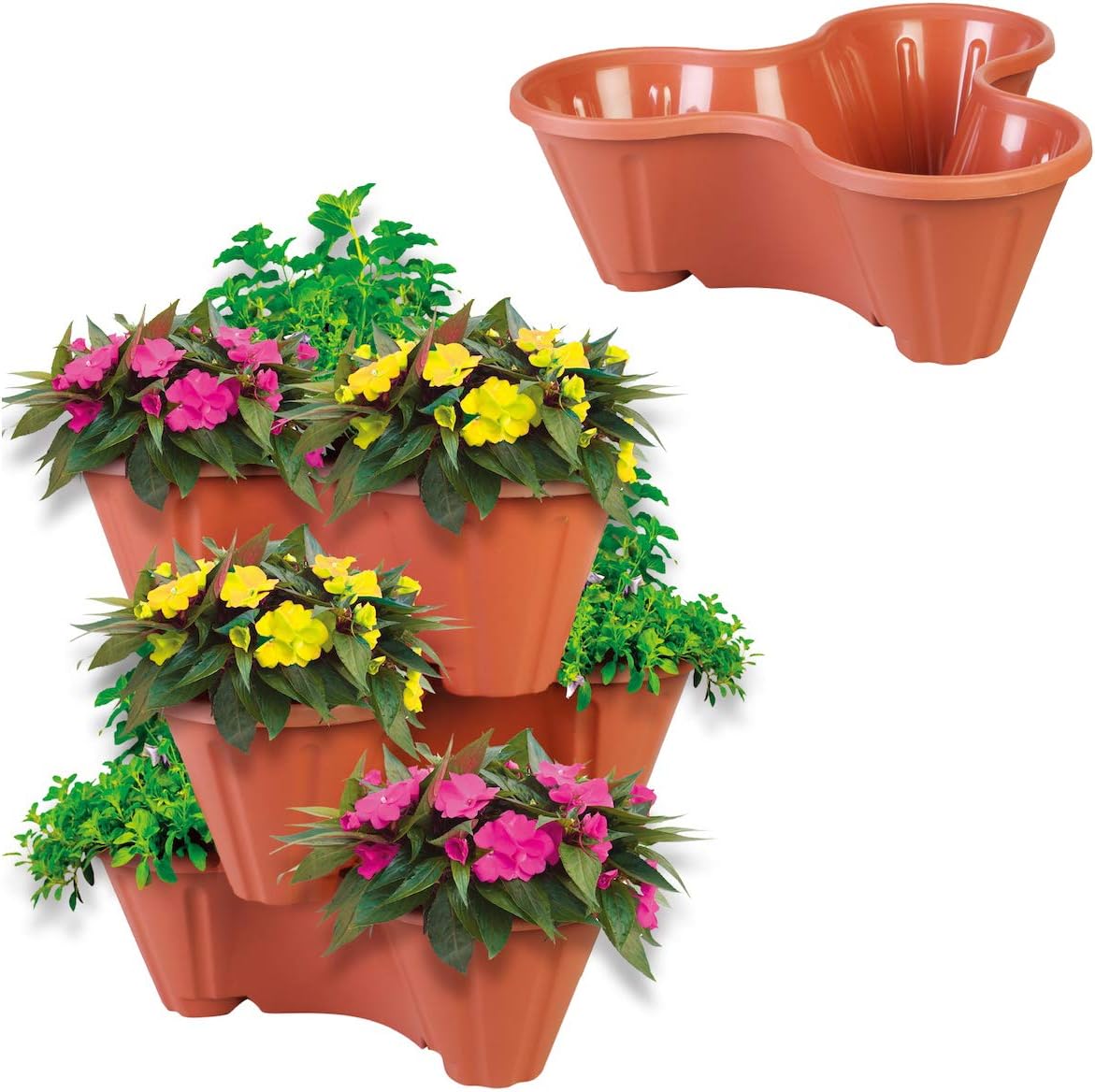 UPP Stackable Flower Tower | Vertical Garden with 3 Tiers | Space ...