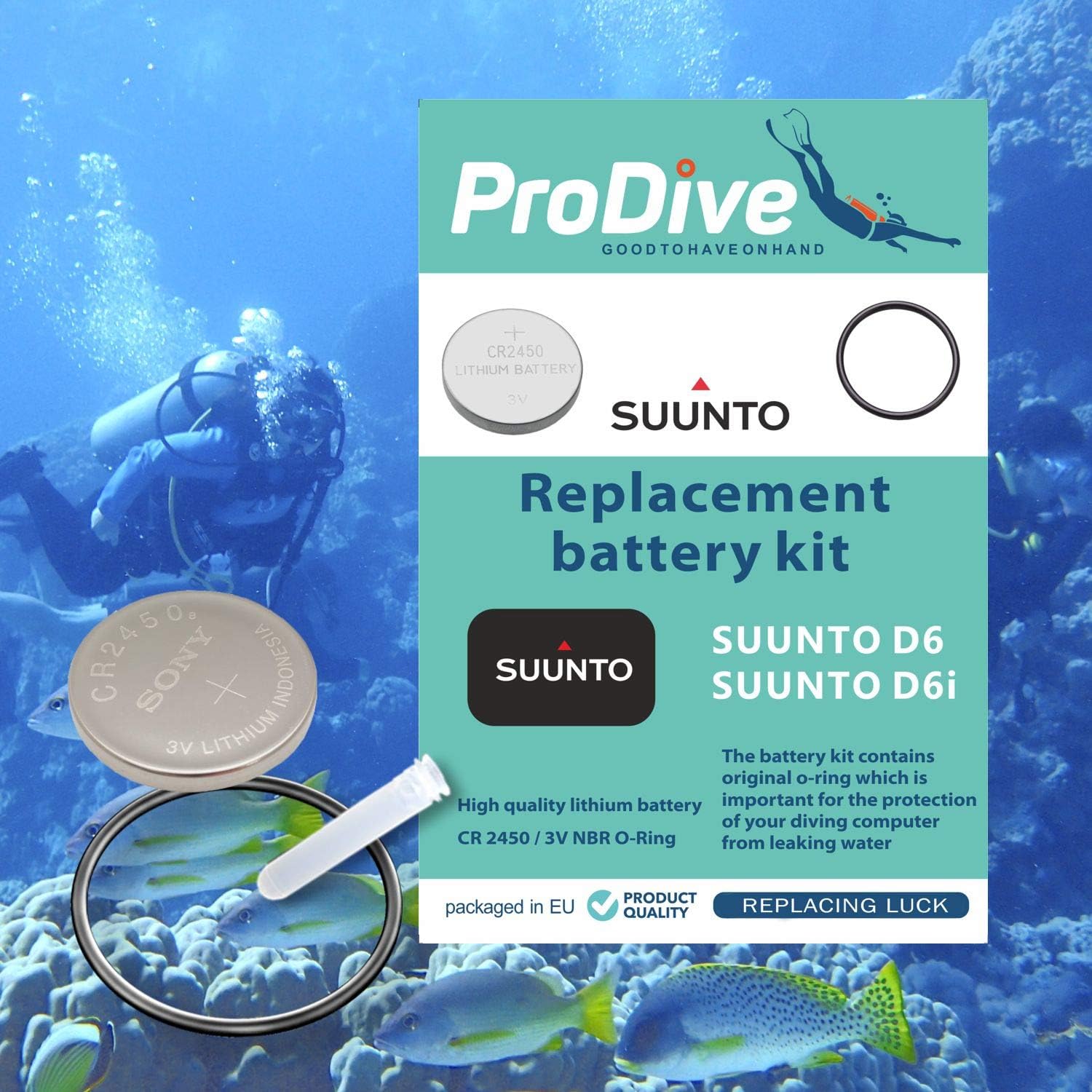 ProDive Battery Kit for Suunto D6, D6i, Replacement Set Spare – BigaMart