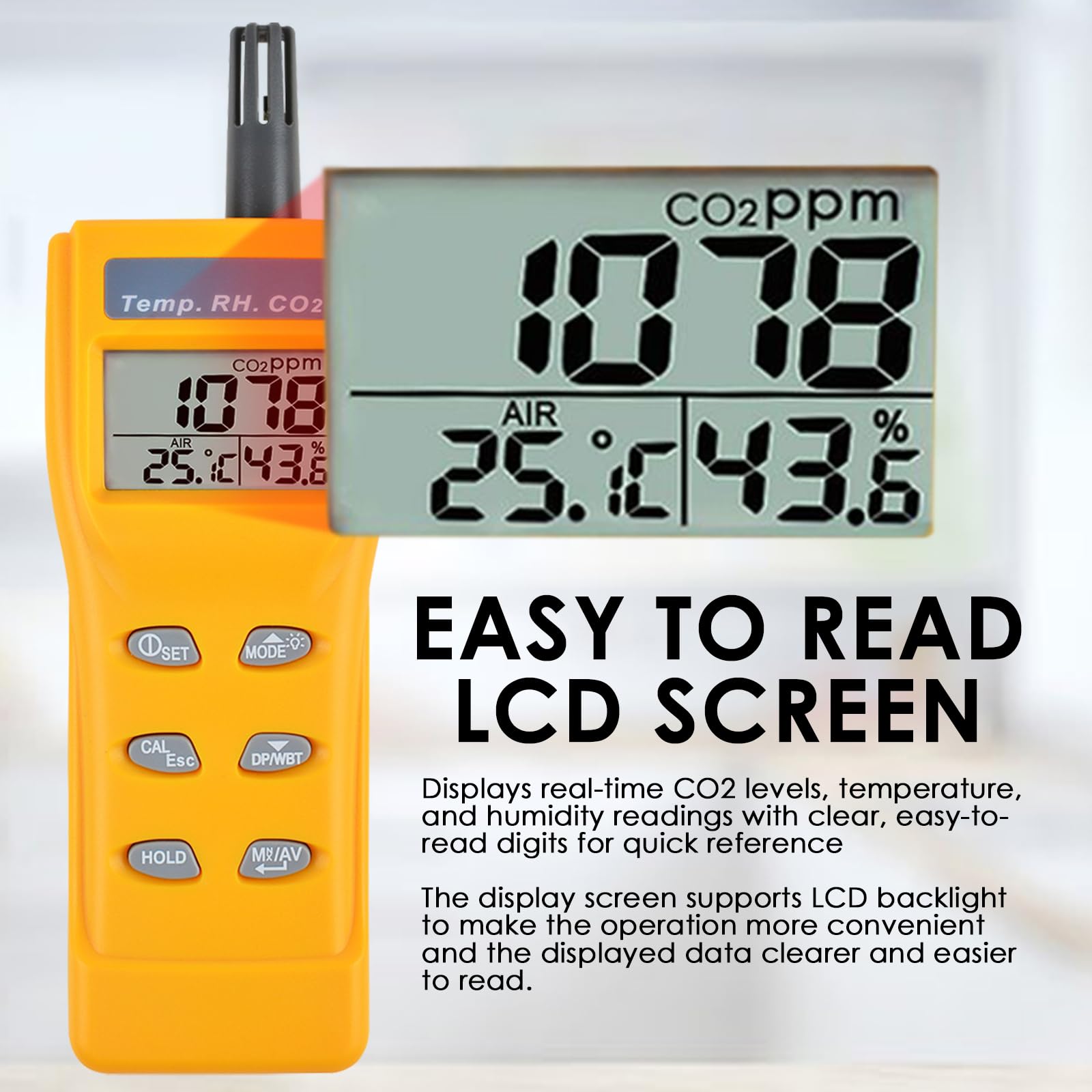 Mua CO2 Meter Portable CO2 Detector Digital CO2 Monitor with Alarm ...