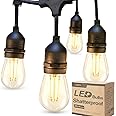 addlon LED Outdoor String Lights 48FT with 2W Dimmable Edison Vintage ...