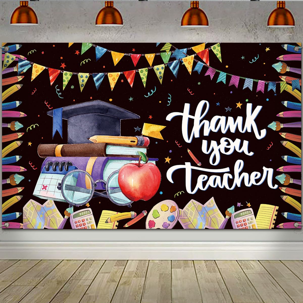 Thank You Teachers Photo Backdrop Happy Teachers Day Banner Teachers ...