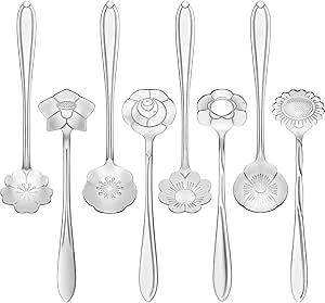 Amazon.com: 8 Pieces Flower Spoon Coffee Teaspoon Set Stainless Steel ...