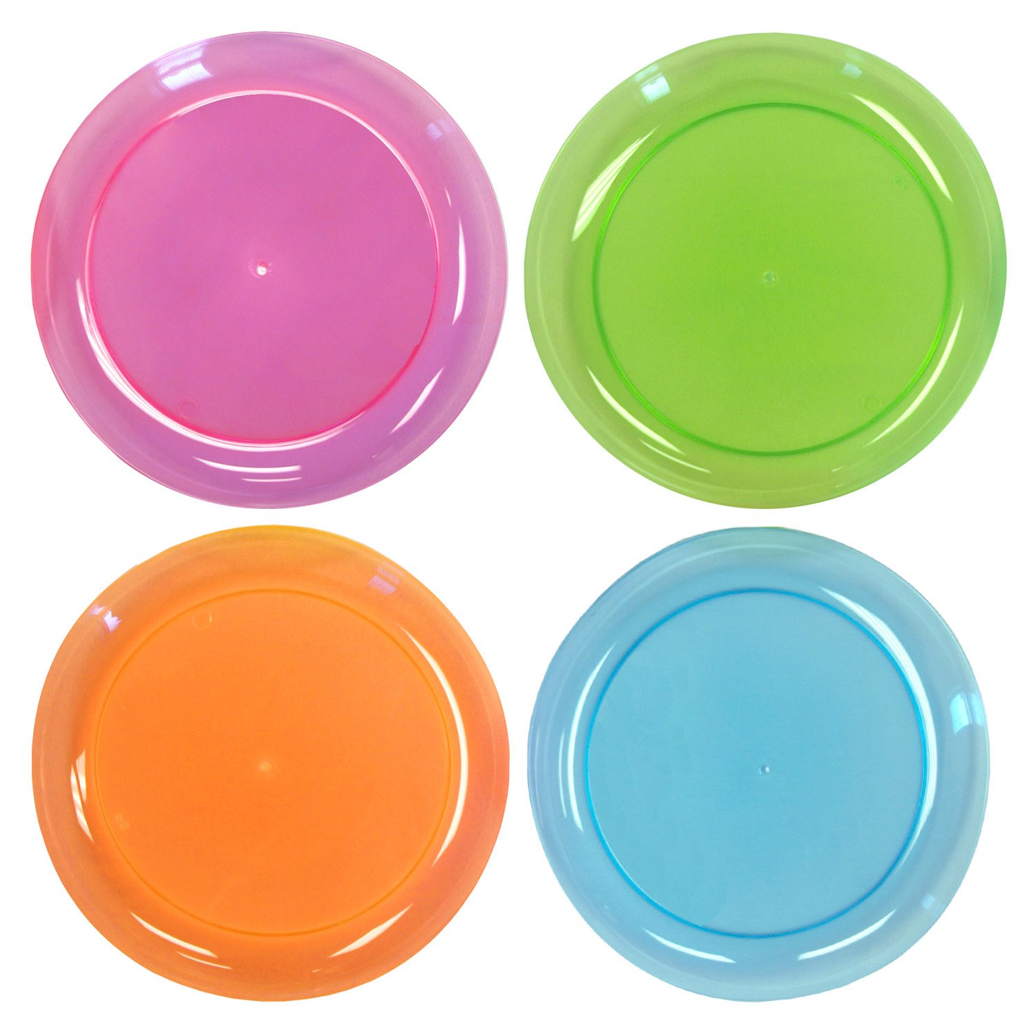 Party Essentials Hard Plastic 9-Inch Round Party/Luncheon Plates ...