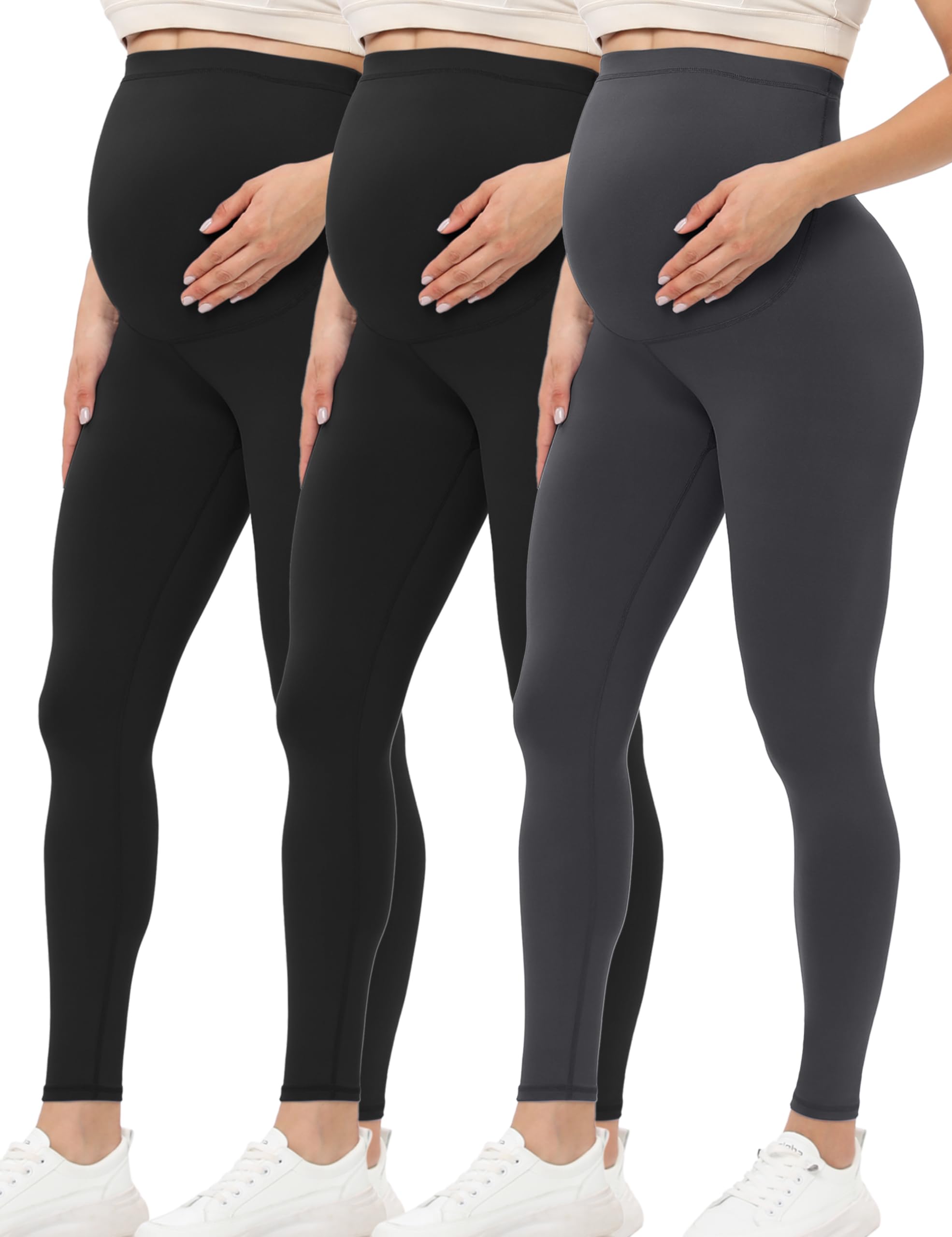 Buttergene Women's Maternity Leggings over the Belly Maternity Yoga ...