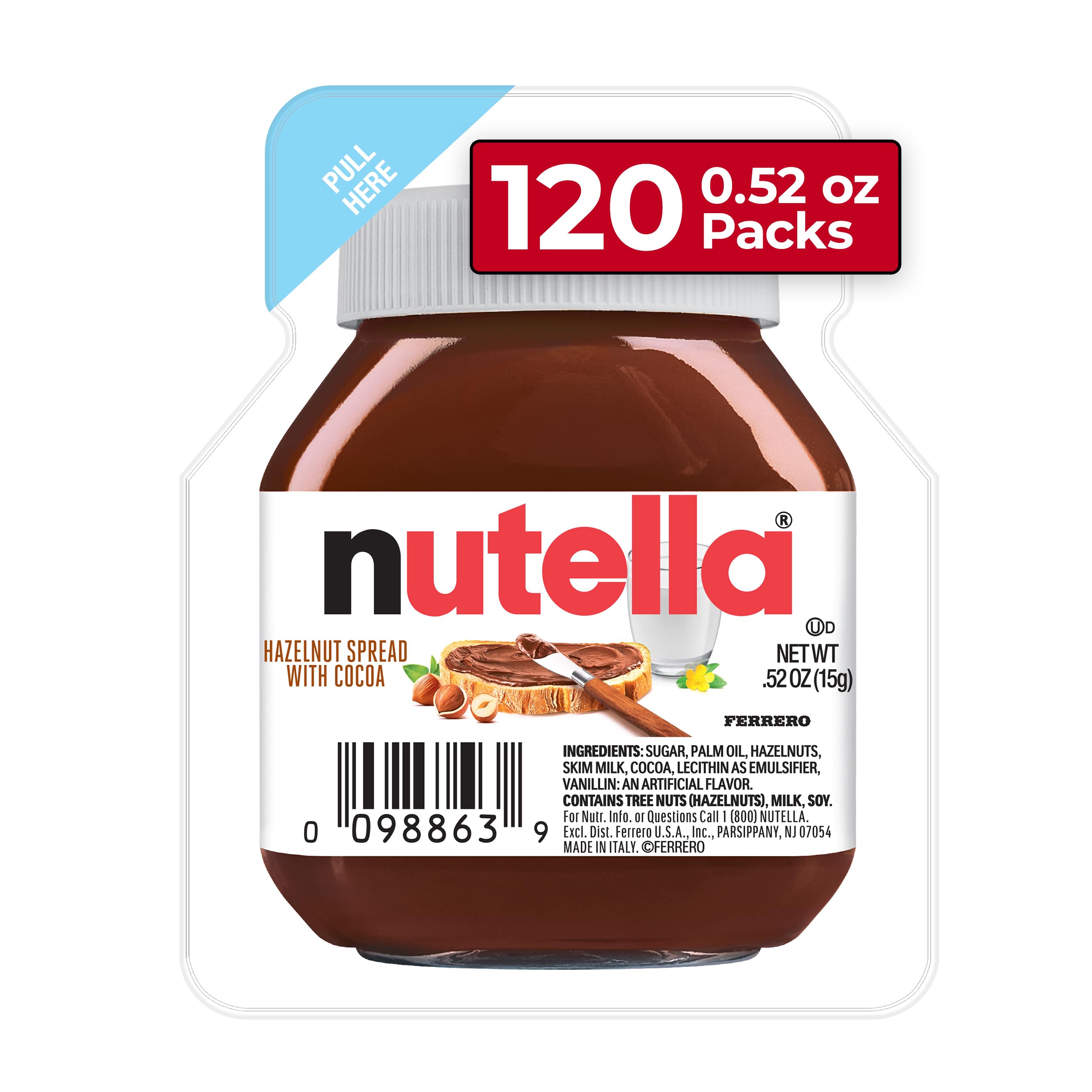 Mua Nutella Hazelnut Spread Single Serve Mini Cups, 120 Packs, Baking ...