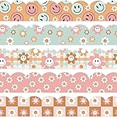 Amazon.com: Whaline 82Ft Retro Groovy 70s Bulletin Board Borders Boho ...