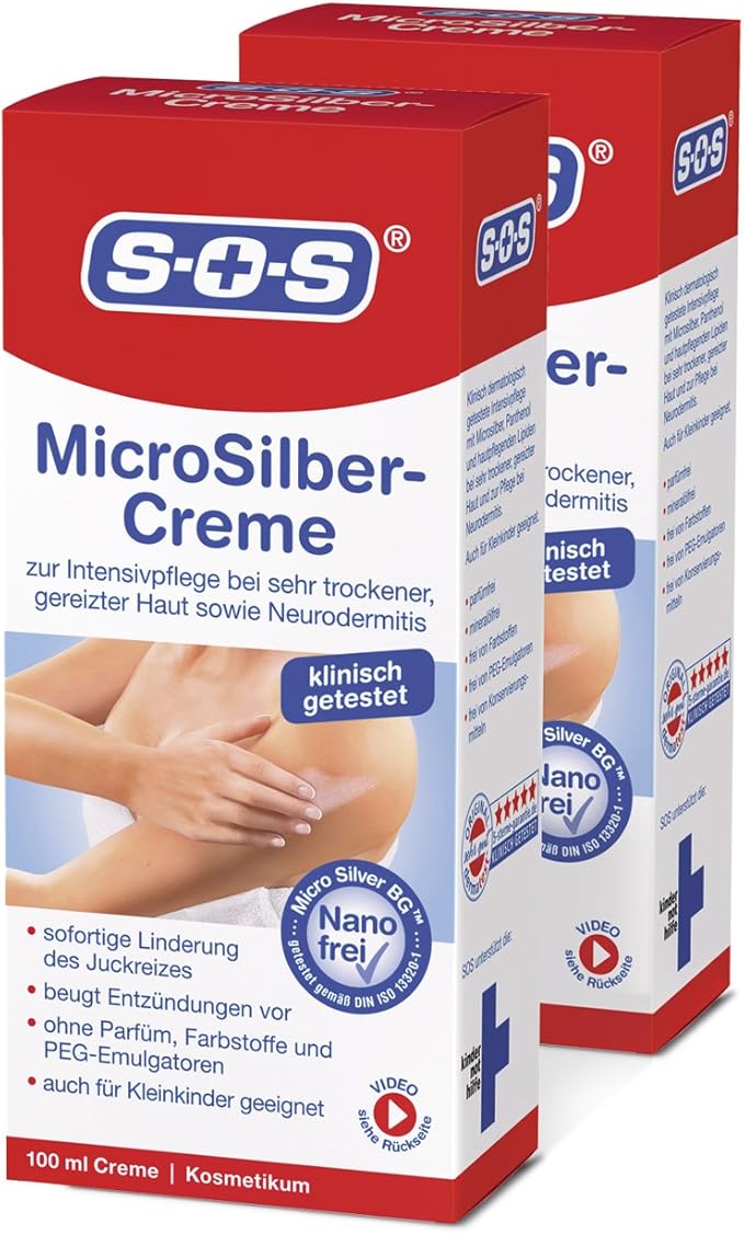 SOS MicroSilber Argent Lot de 2 crèmes à base d'argent pour soigner la ...