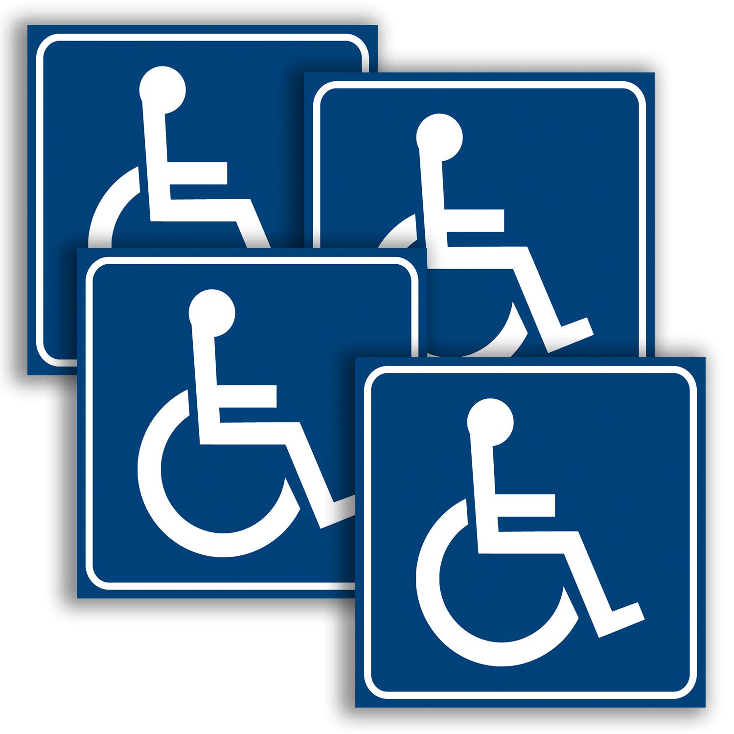 Buy Handicap Stickers Decal Symbol - 4 Pack, 6x6 in - ADA Compliant ...