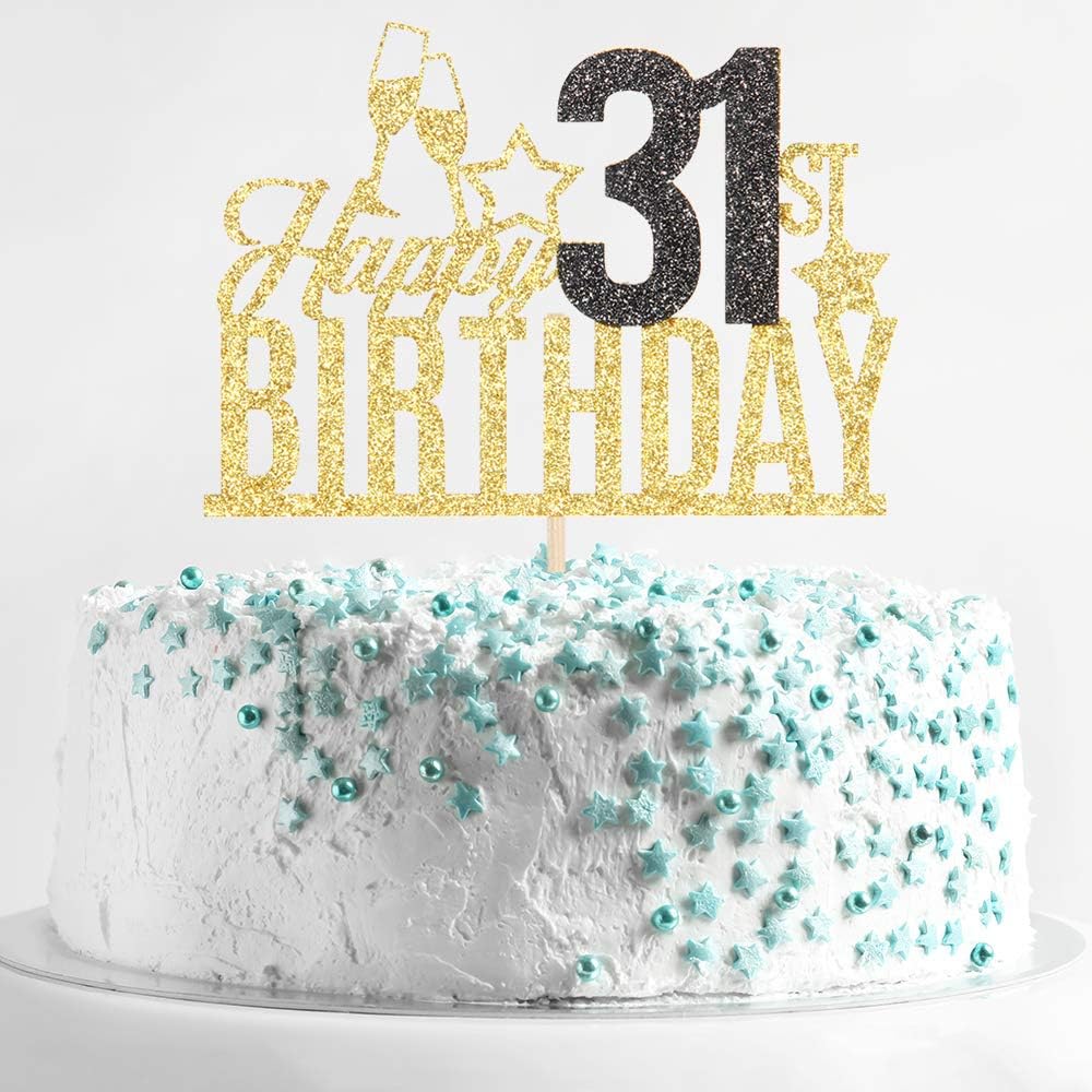 Amazon.com: Happy 31st Birthday Cake Topper - Thirty one-year-old Cake ...