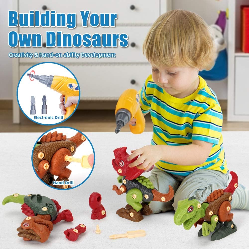 Mini Tudou Take Apart Dinosaur Toys for Kids, Dino Building Learning ...