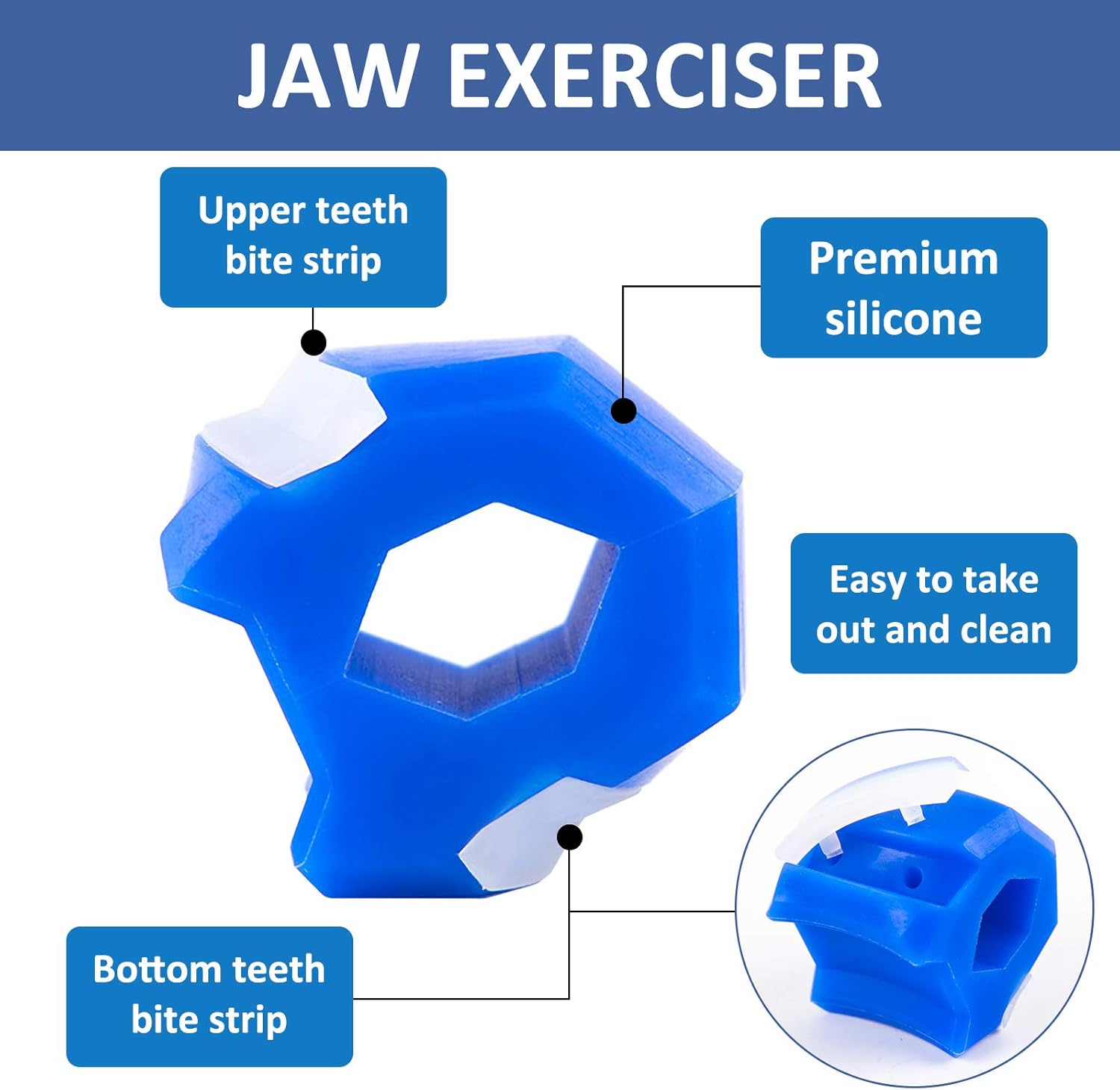 Jaw Exerciser, Jawline Exerciser and Neck Toner, Double Chin Exerciser ...