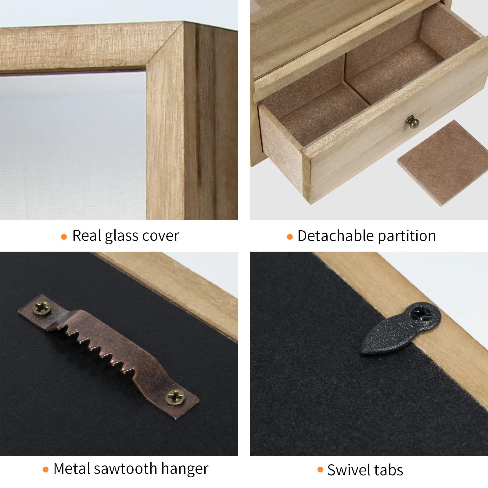 Mua Deep Shadow Box Frame with Drawer, Shadowbox Display Case with ...
