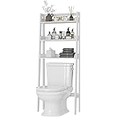Amazon.com: 3 Tier Over The Toilet Leaning Ladder Shelf, Rustic Storage ...