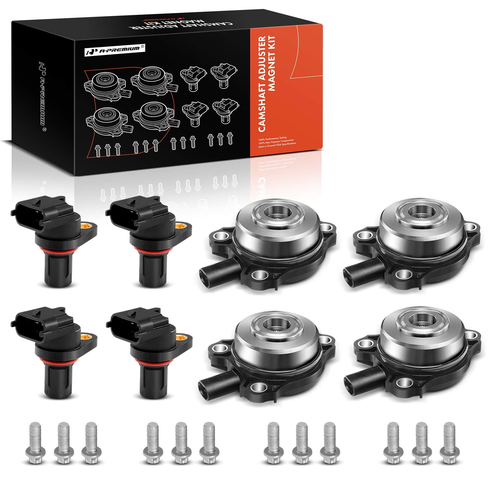 A-Premium 4-PC Camshaft Position Sensor + 4-PC Camshaft Adjuster Magnet ...