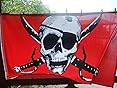 Amazon.com : Crimson Pirate Flag - Beautiful Double-Stitched 100% ...